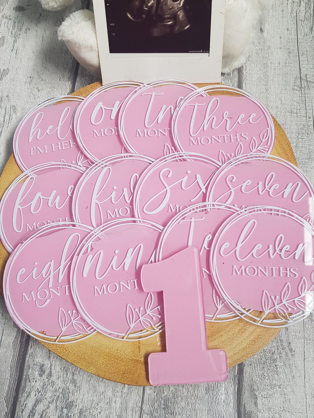Baby Milestone Discs| Wooden Milestone Discs | Hello World ...