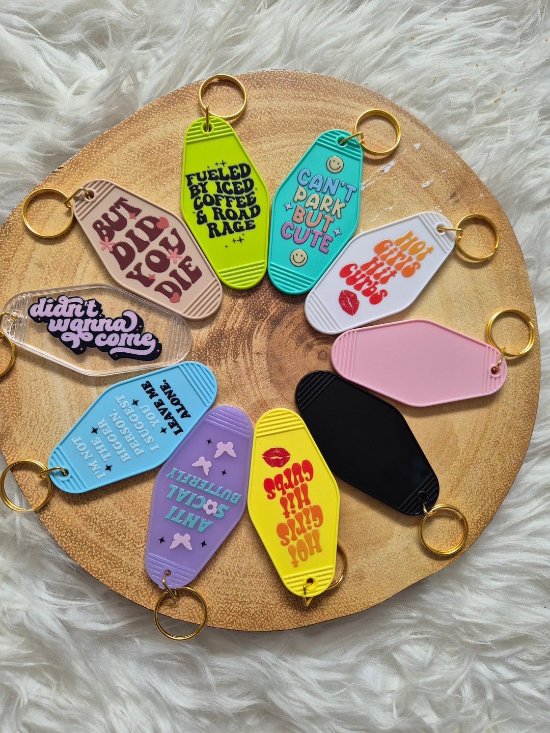 Retro Style Motel Keychains | "can't Park but Cute" | "antisocial ...