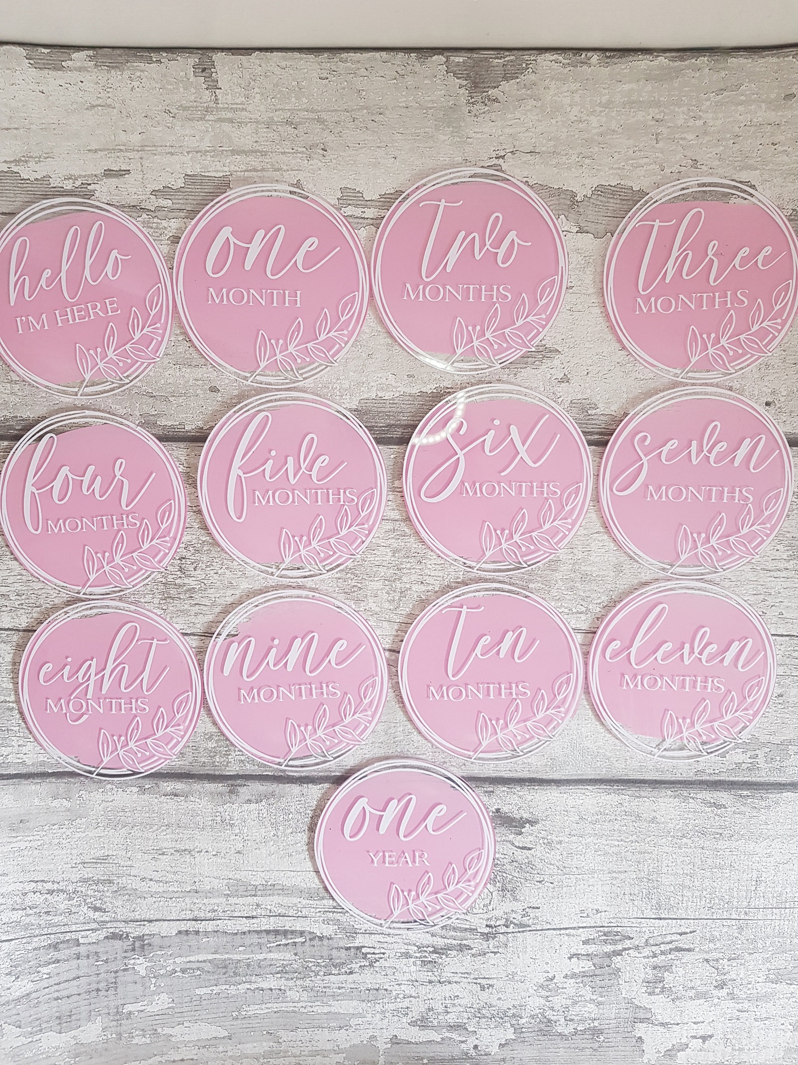 Baby Monthly Milestone Discs Acrylic Discs Hello World - Etsy