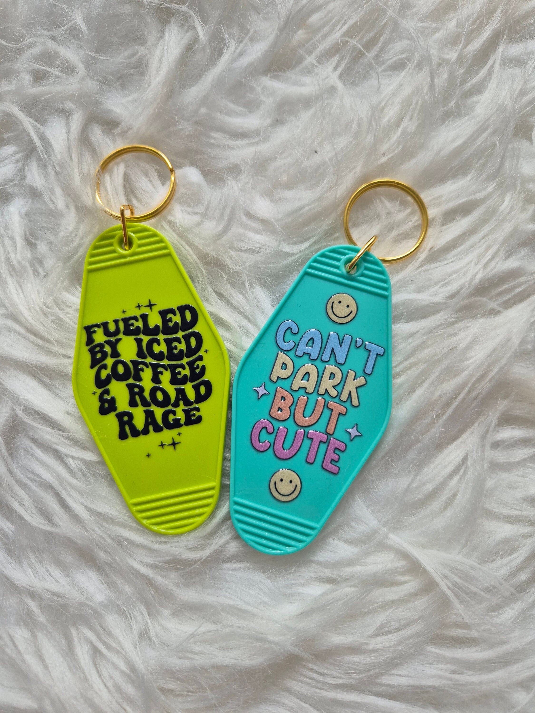 Retro Style Motel Keychains can't Park but Cute antisocial Butterfly ...