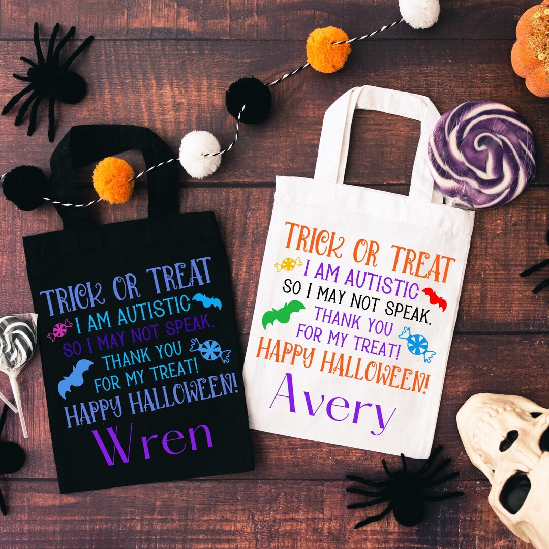 Trick or Treat Autism Awareness Bag| Trick or Treat| Halloween Treat ...