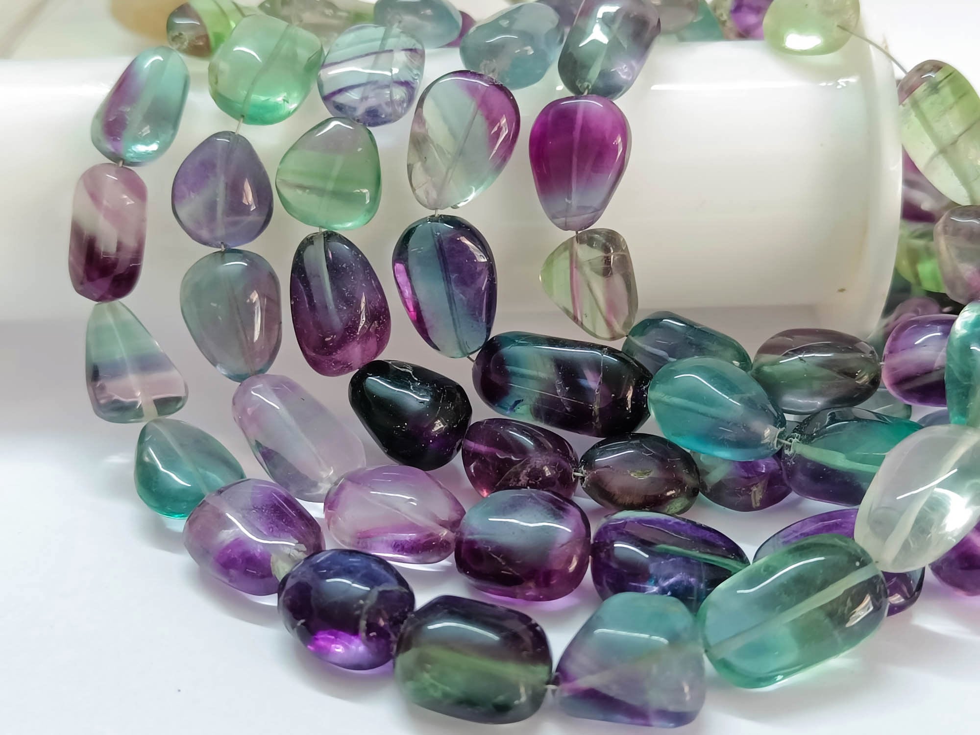 Natural Fluorite Tumbled, Rainbow Fluorite Tumbled Crystal, Fluorite ...