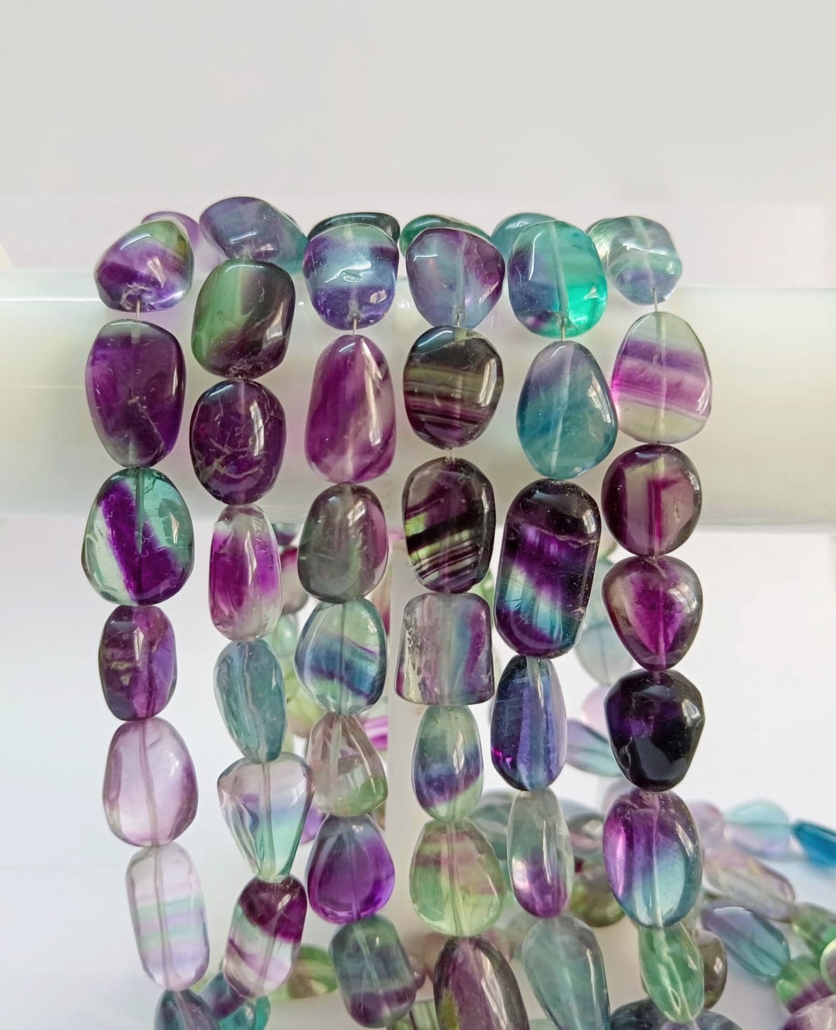 Natural Fluorite Tumbled, Rainbow Fluorite Tumbled Crystal, Fluorite Stone Polished Rainbow ...