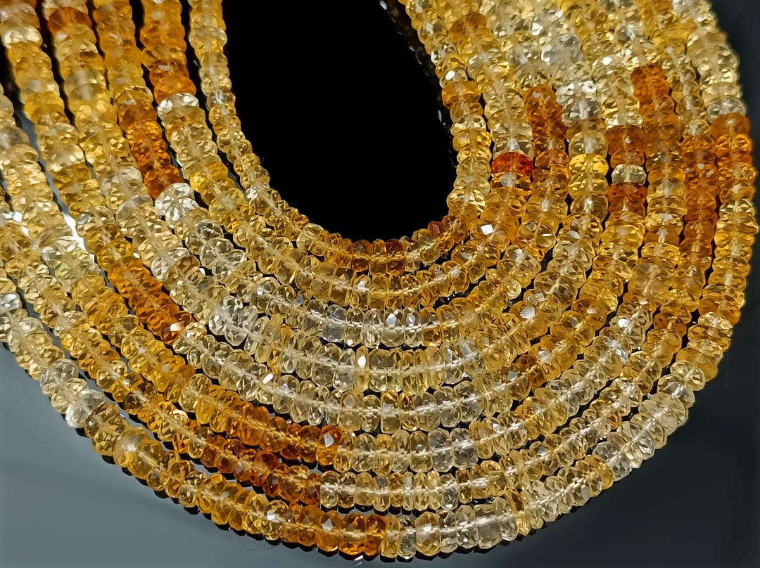 Citrine Faceted Tyre Shape Beads, Citrine Faceted Roundel Beads ...
