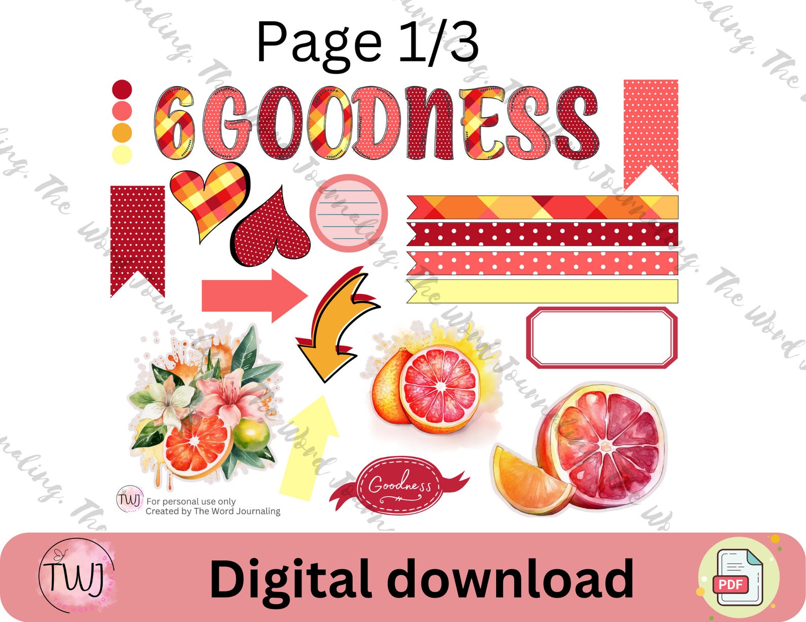 Fruit of the Spirit Goodness Journaling Printable, Bible Art Journaling ...