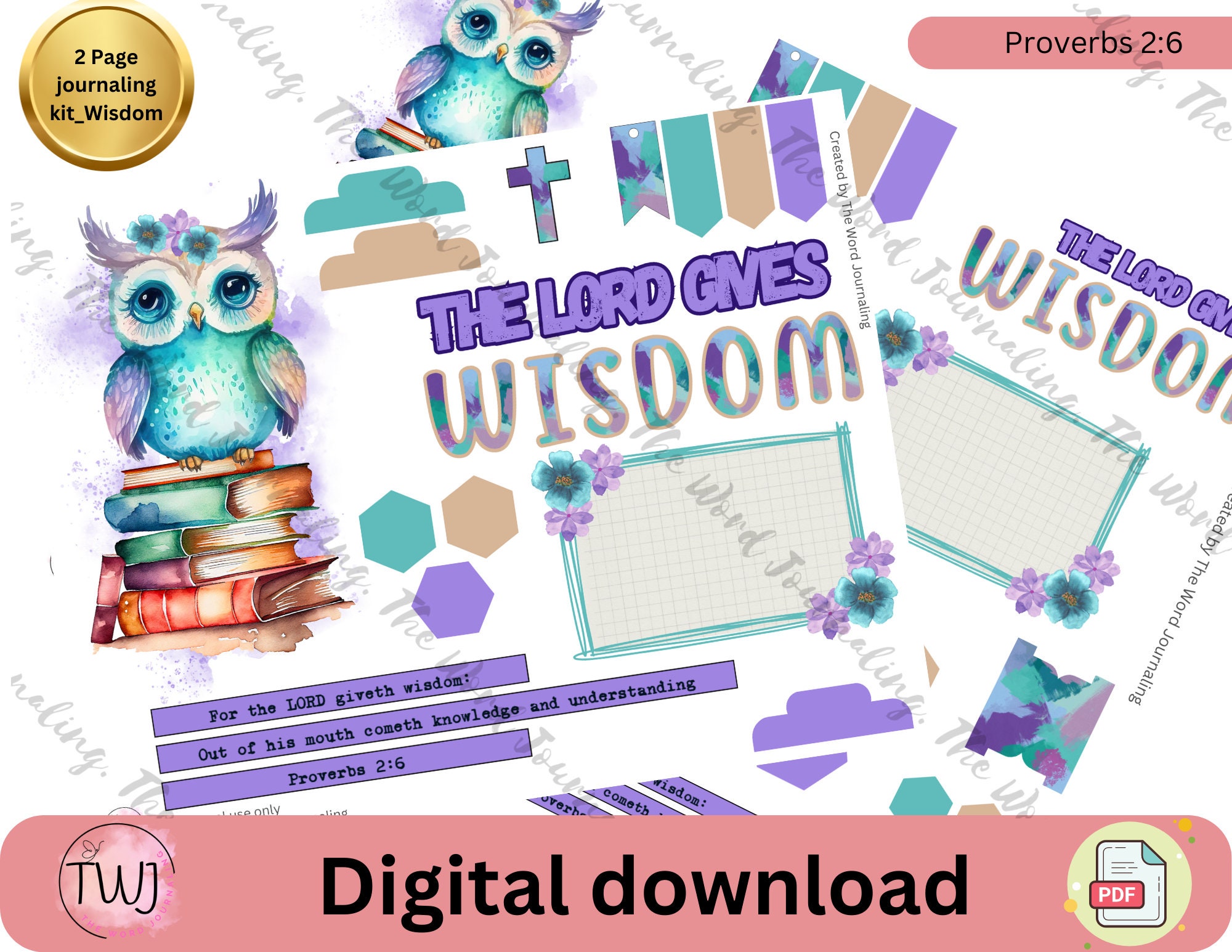 The LORD Gives Wisdom Bible Journaling Printable, Bible Art Journaling ...