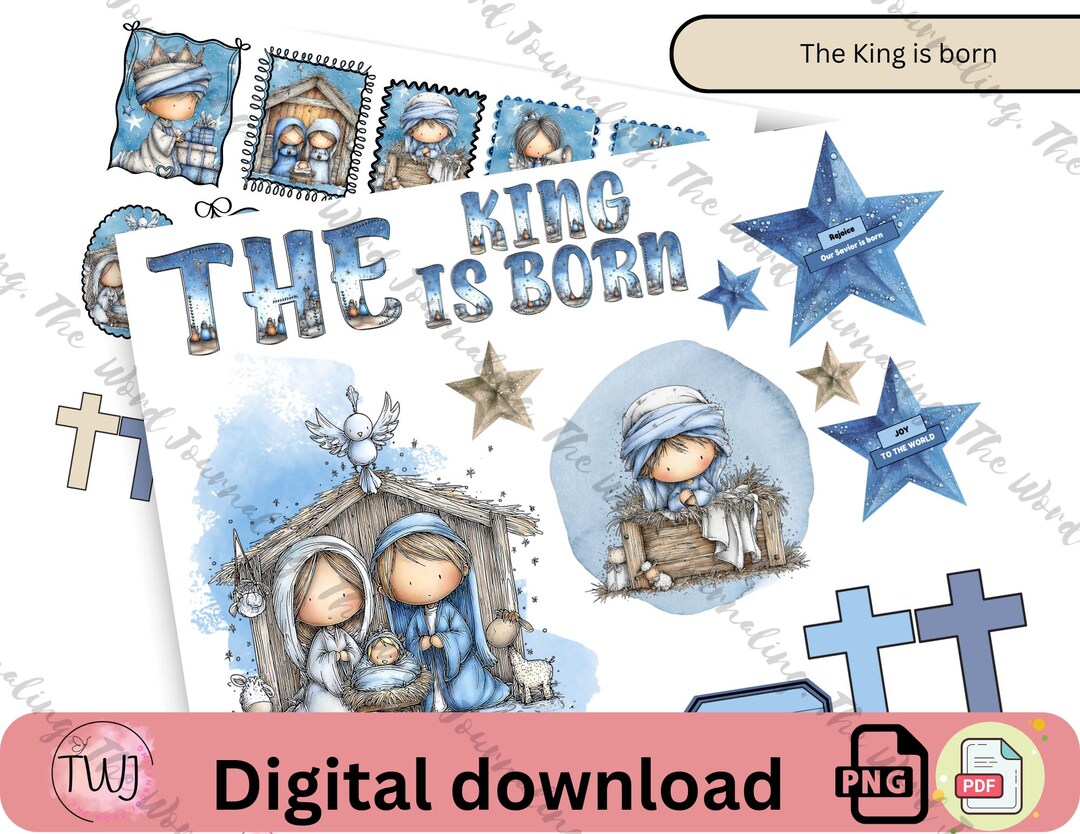 Bible Journaling Printable, the King is Born_ Jesus Birth _christmas ...