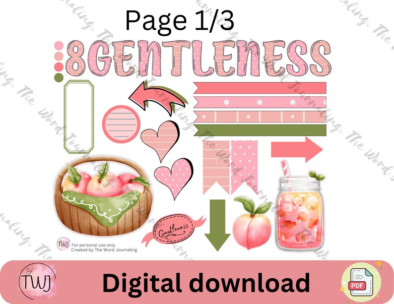 Fruit of the Spirit Gentleness Printable, Bible Art Journaling ...
