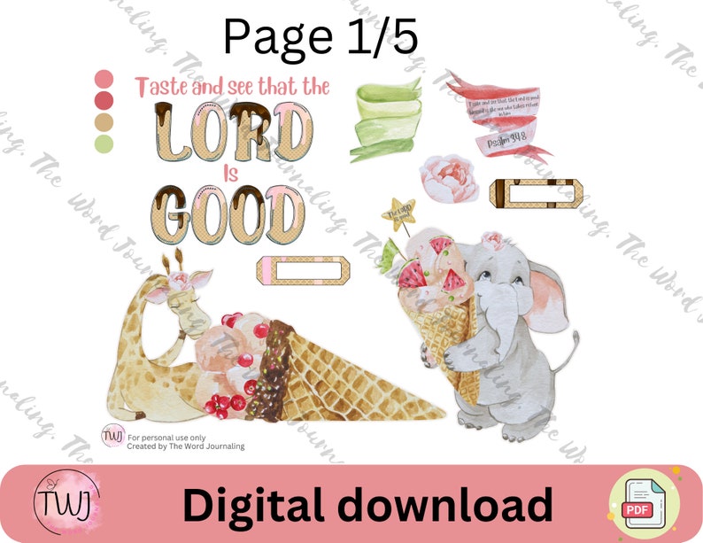 Bible Journaling Printable, Taste and See That the LORD is Good ...