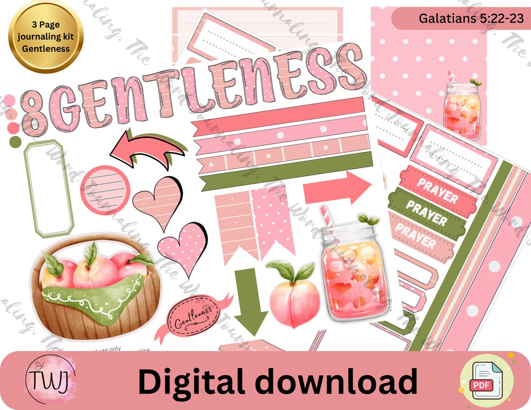 Fruit of the Spirit Gentleness Printable, Bible Art Journaling ...