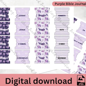 Bible Tabs, Printable Bible Tabs, Purple Digital Bible Tabs - Etsy