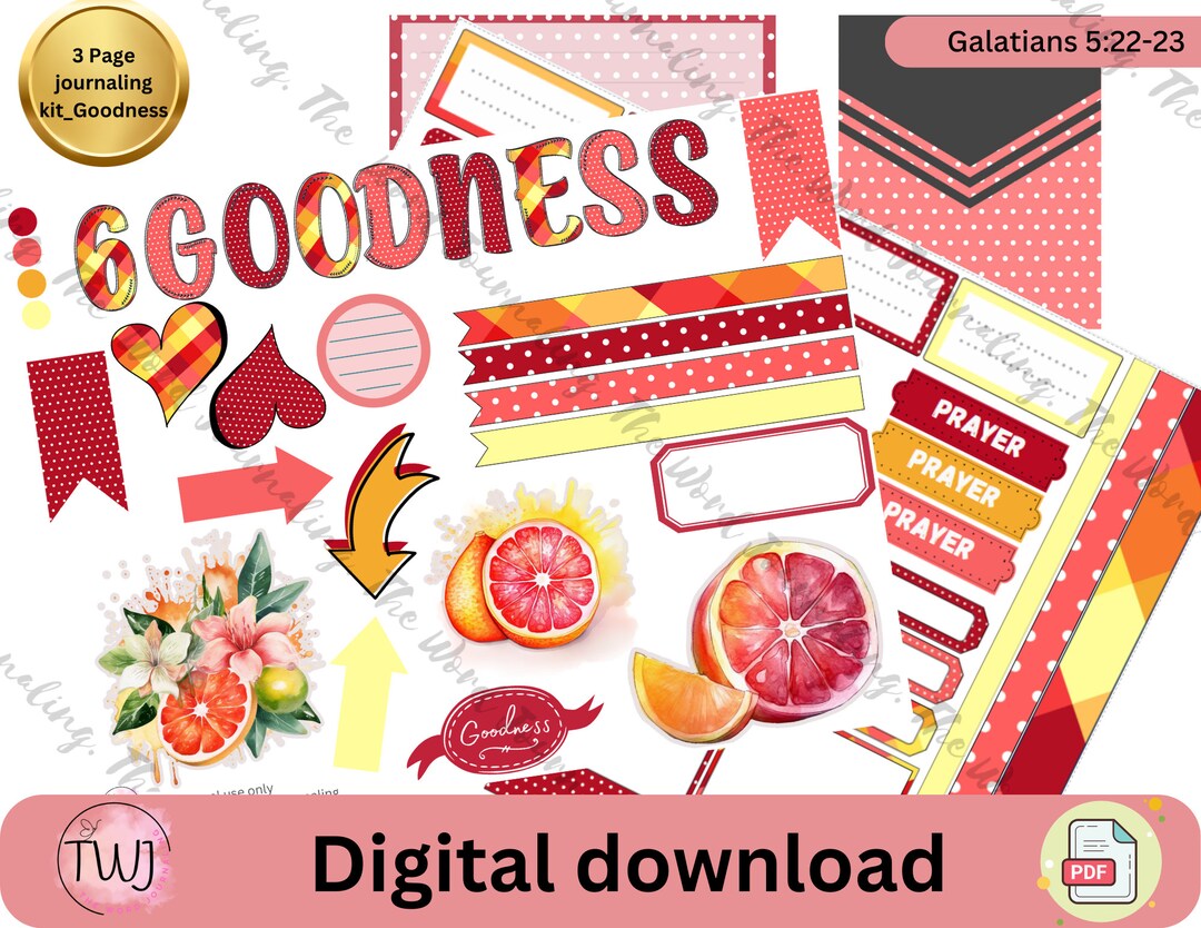 Fruit of the Spirit Goodness Journaling Printable, Bible Art Journaling ...
