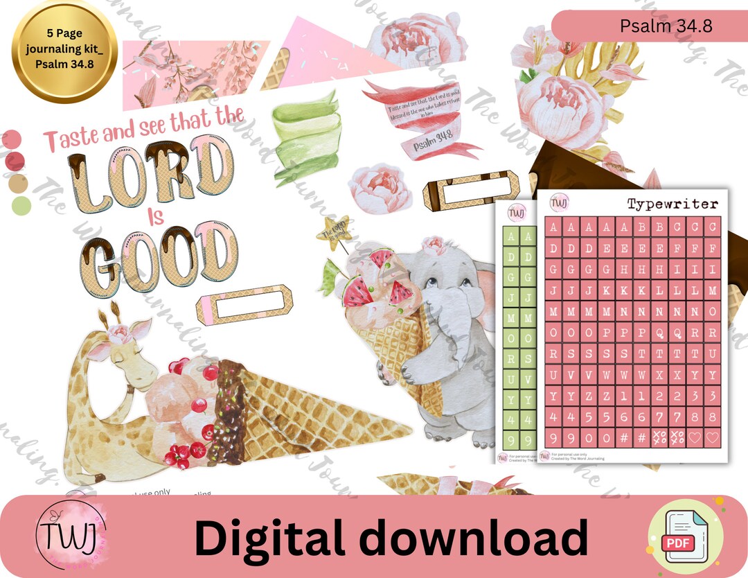 Bible Journaling Printable, Taste and See That the LORD is Good ...