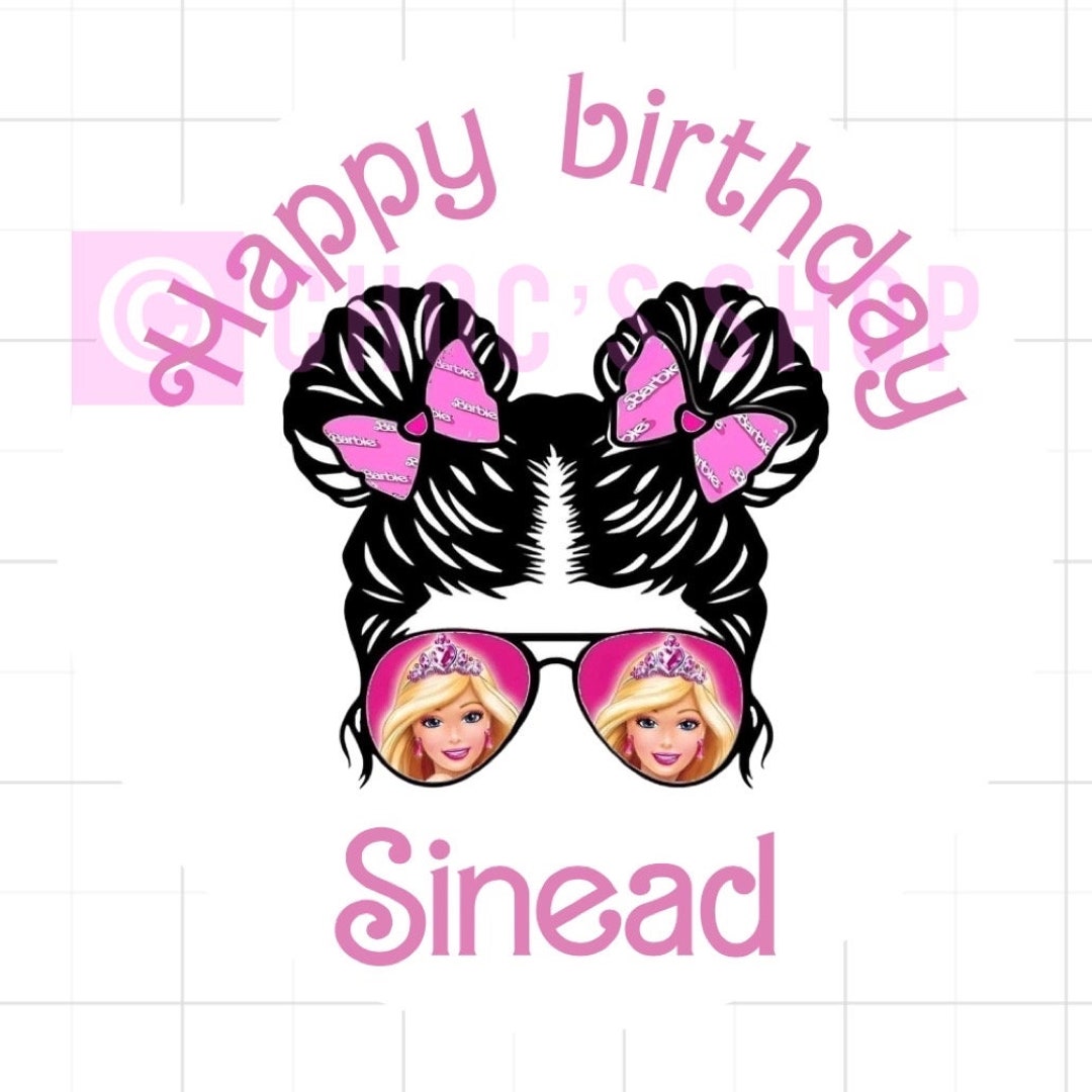 Barbie Happy Birthday Personalised Sticker - Etsy