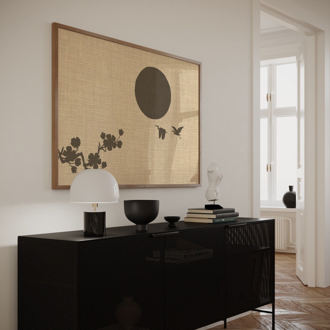 Horizontal Japandi Art Poster, Large Horizontal Wall Art, Available up ...