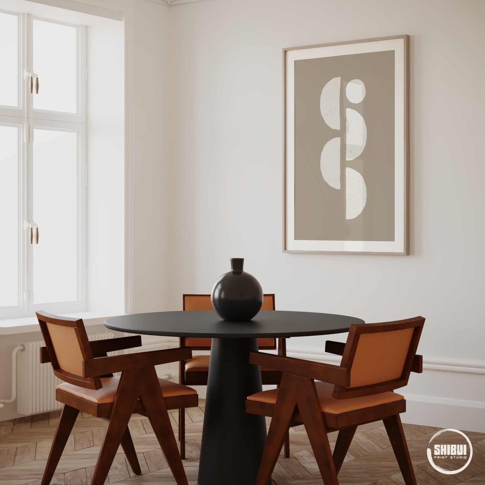 Japandi Scandi Mid Century Modern Art Print, Beige Taupe Interior Home ...
