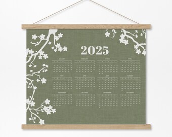 2025 Year-at-a-glance Wall Calendar - Sage - Etsy