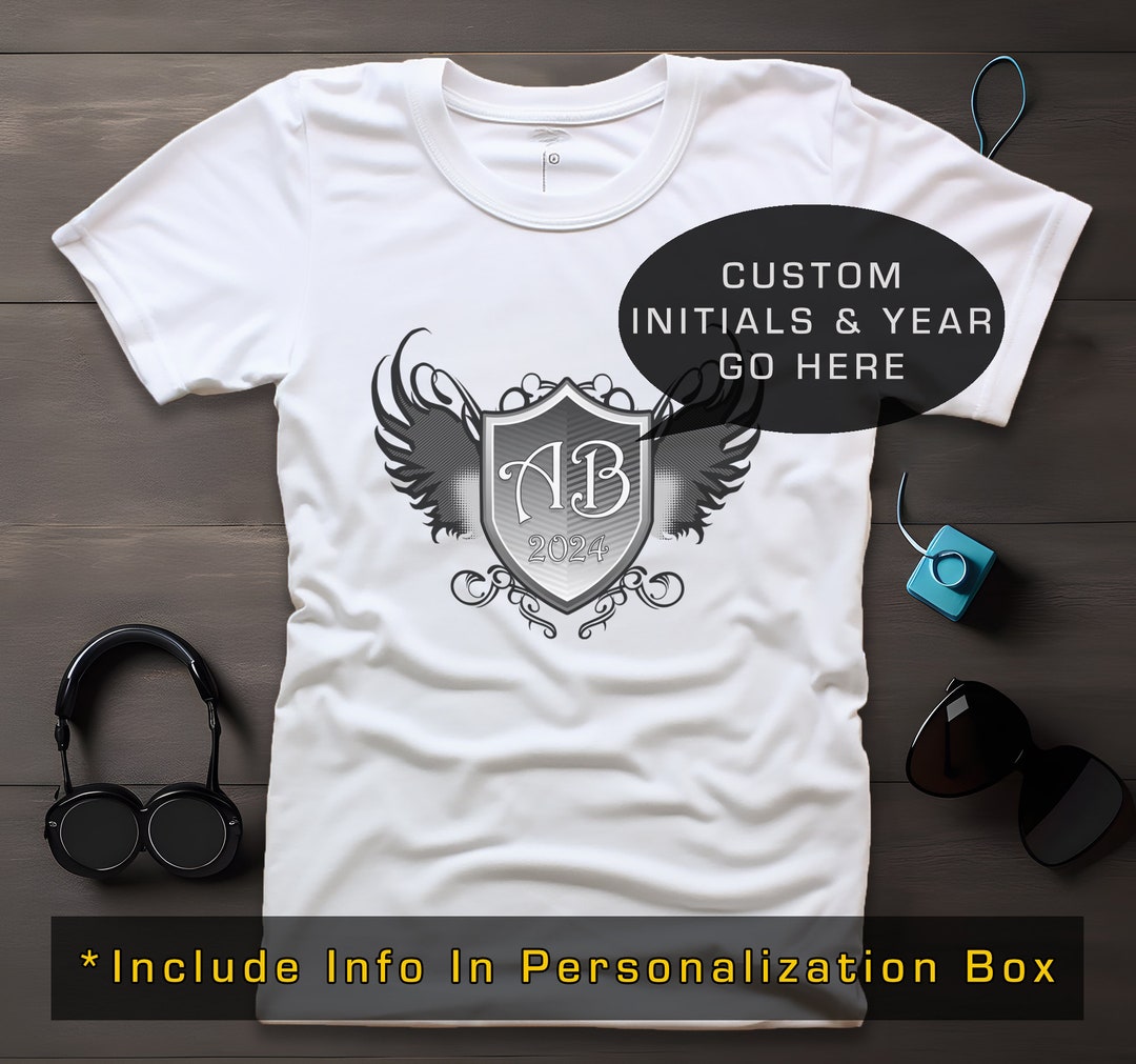 Tattoo Personalized Badge T-shirt, Custom Initials, Plus Year - Unisex ...