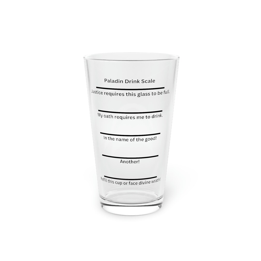 Paladin Pint Glass Dnd Dungeons and Dragons, D&D Tabletop RPG, Dnd Gift ...