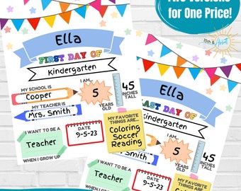 Printable First and Last Day of School Signs School - Etsy
