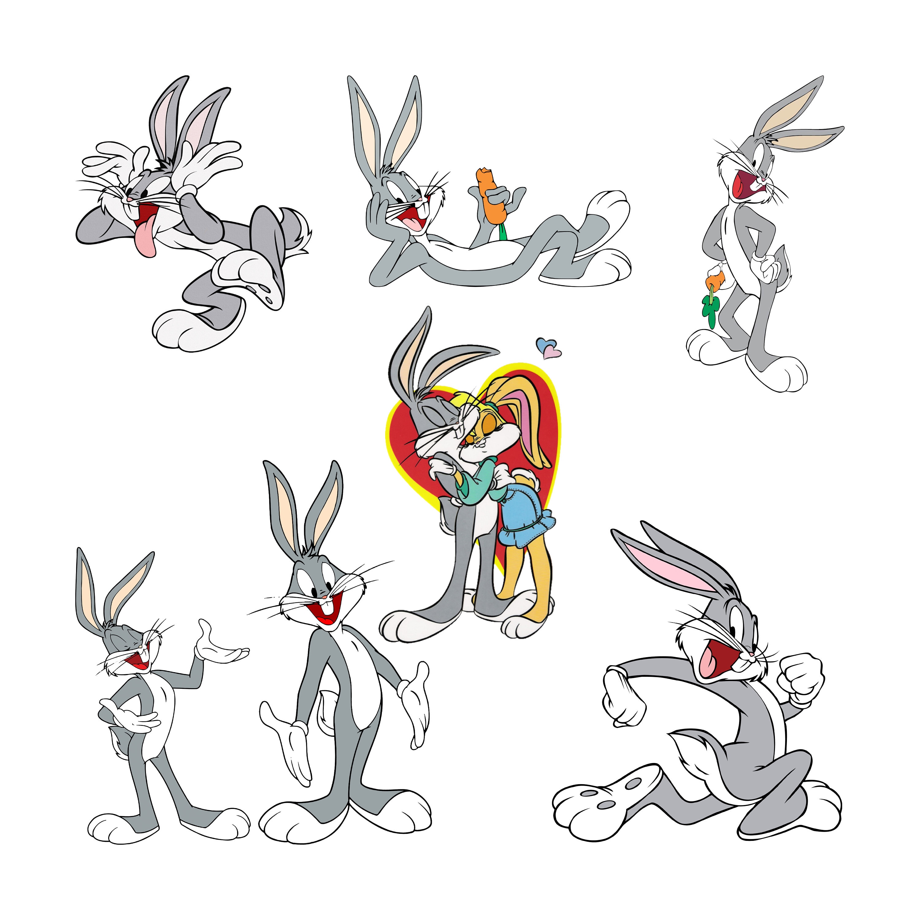 Bugs Bunny Png Set Americas Most Popular Cartoon Etsy