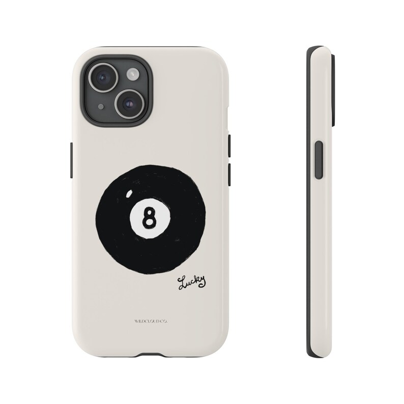 Lucky Eight Billiard Ball Aesthetic Phone Case for iPhone 15 Pro Max ...