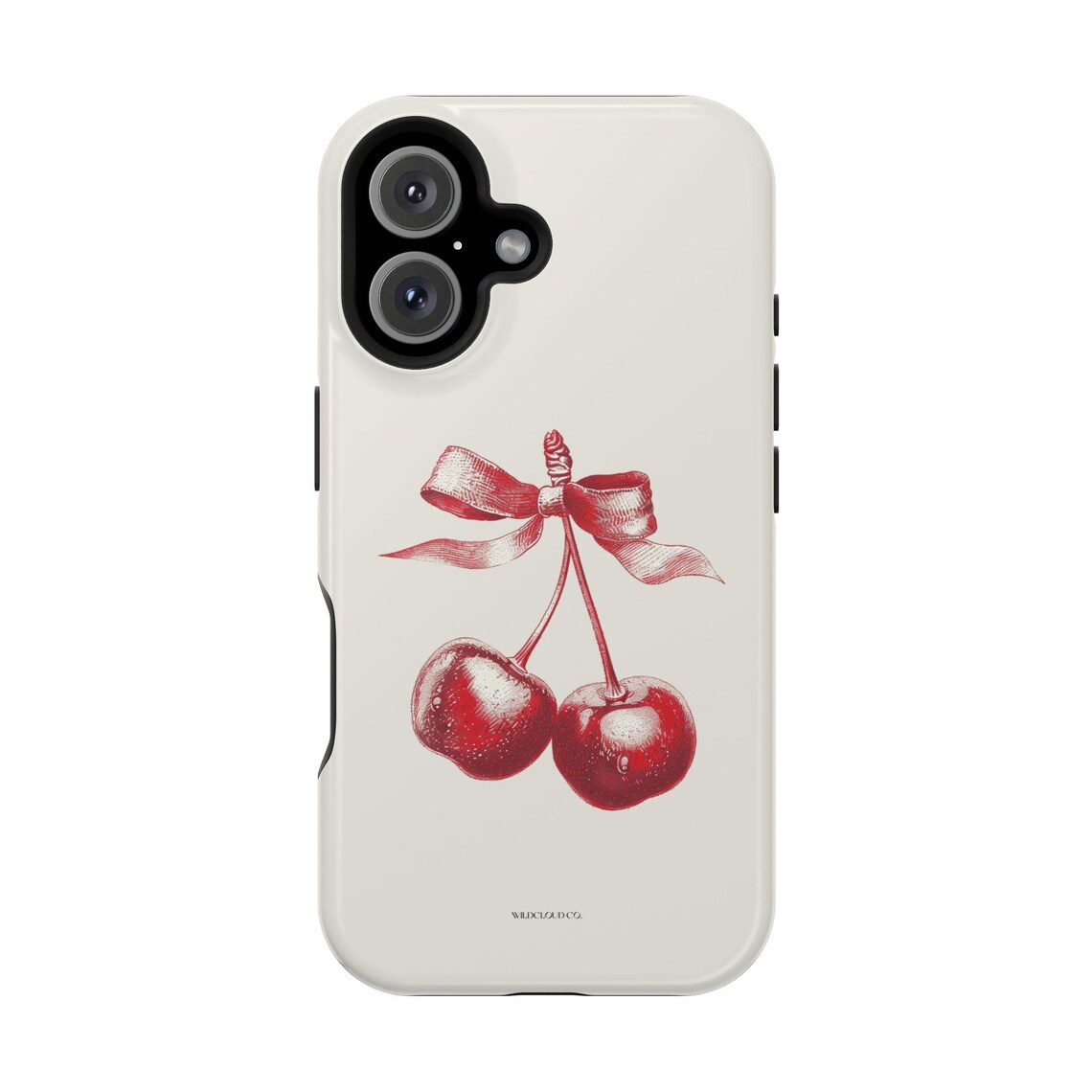 Magnetic Halftone Cherry Aesthetic Case for iPhone 16, 16 Pro, 16 Pro ...