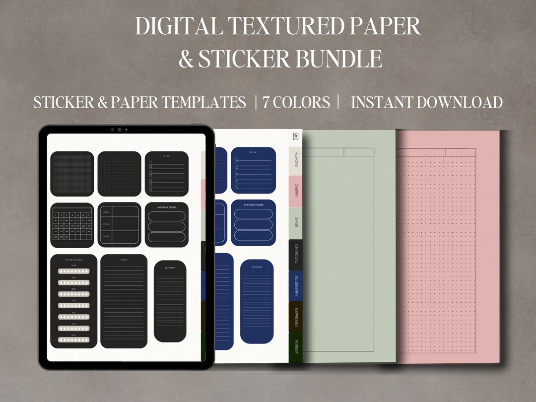 AESTHETIC DIGITAL Textured Planner Bundle | Lined, Dot Papers and ...