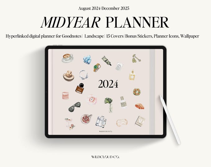 2024-2025 Midyear Minimal Digital Planner | Build as You Go Goodnotes ...