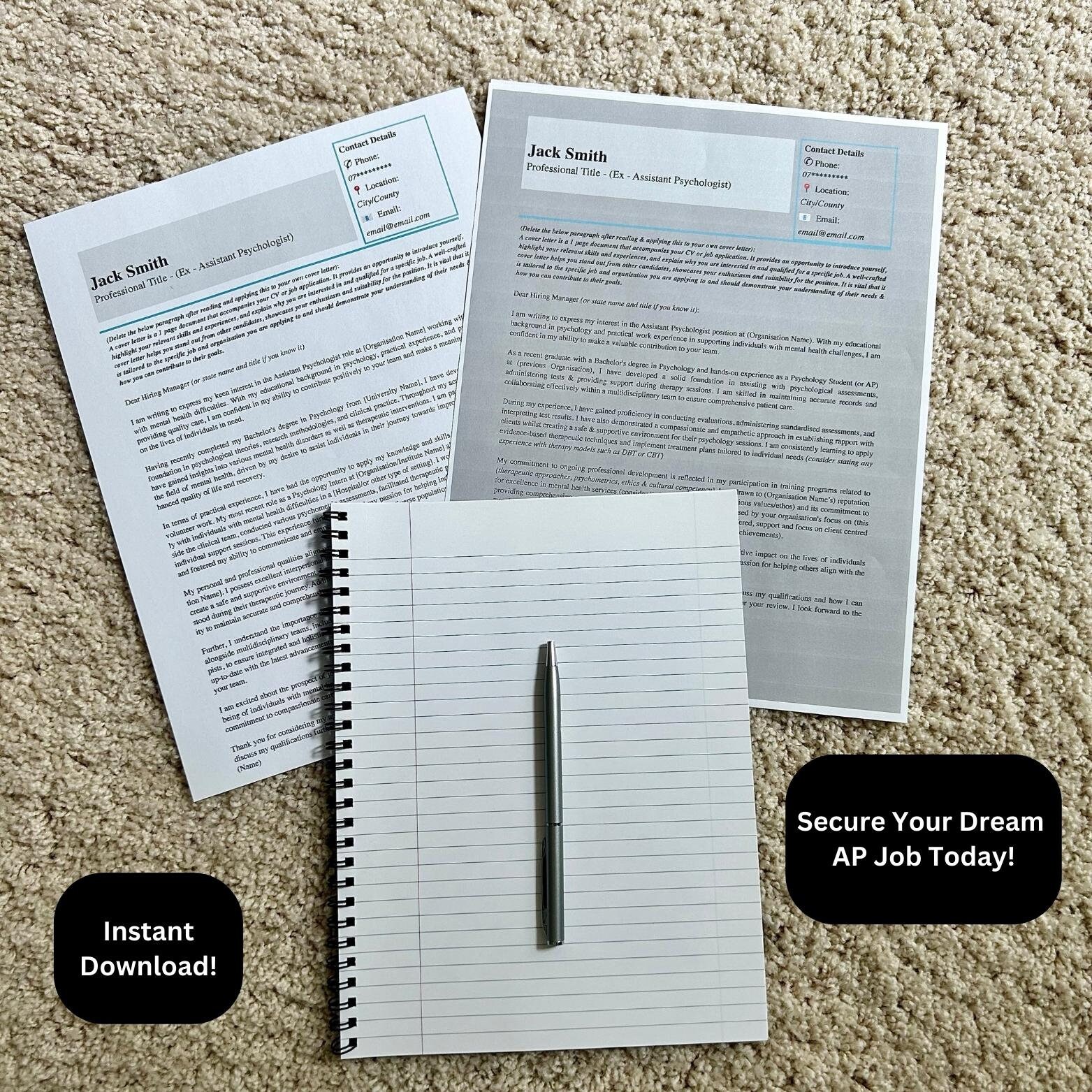 Assistant Psychologist CV Templates & Cover Letters - Includes Detailed ...