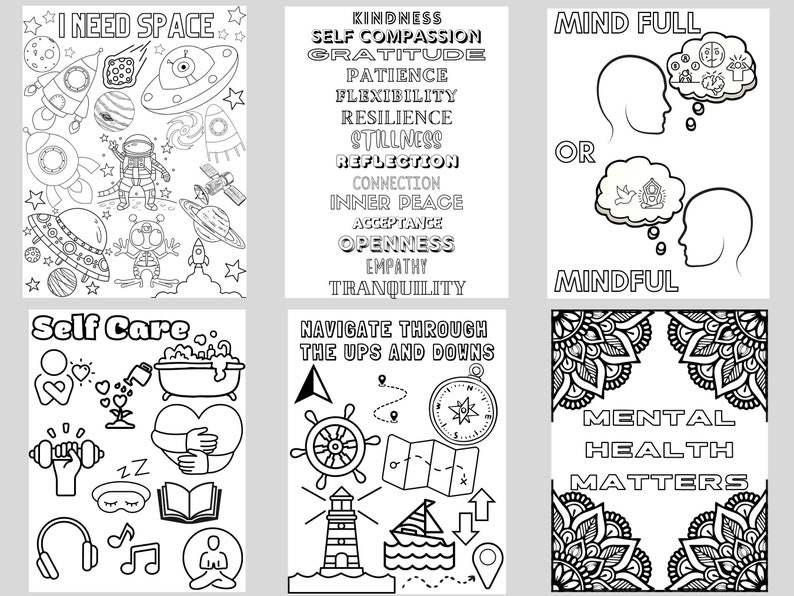 Mindful Colouring Pages - Printable Digital Download - Great for ...