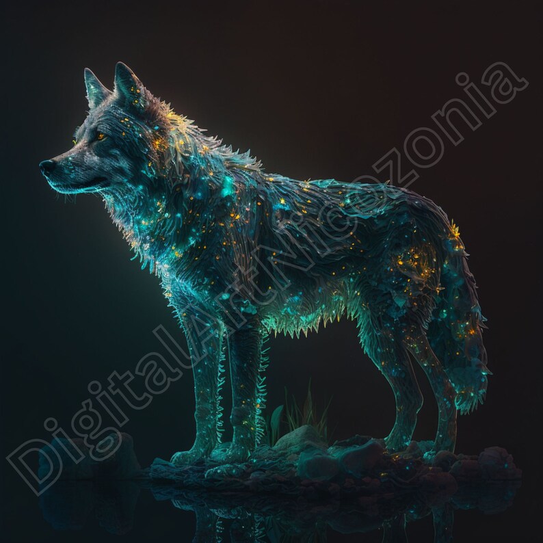 AI Art, Professional Midjourney Prompt for Fantasy Hologram Glowing ...