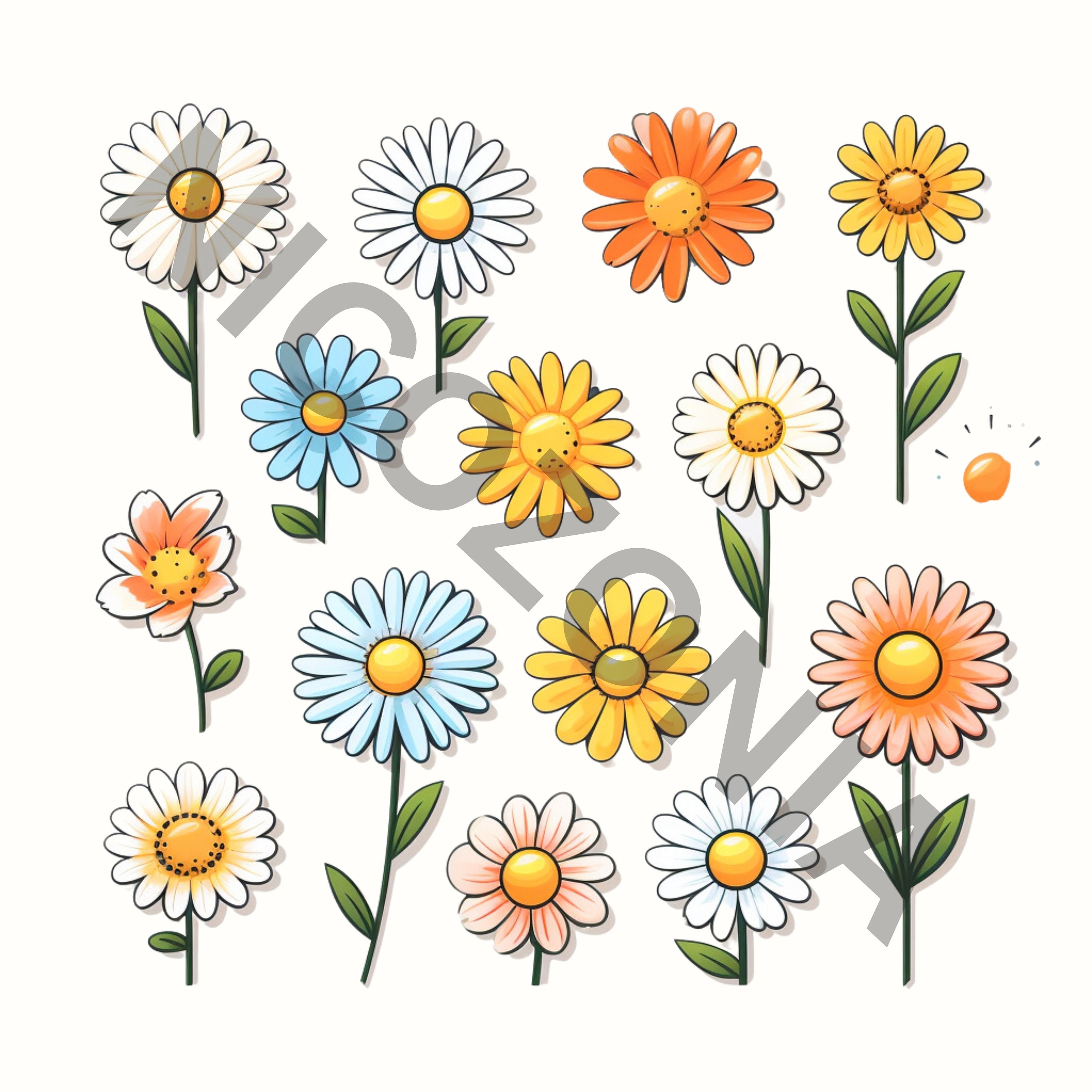 Spring Flower PNG Bundle, Daisy Cliparts, Enchanting Daisy Cliparts ...