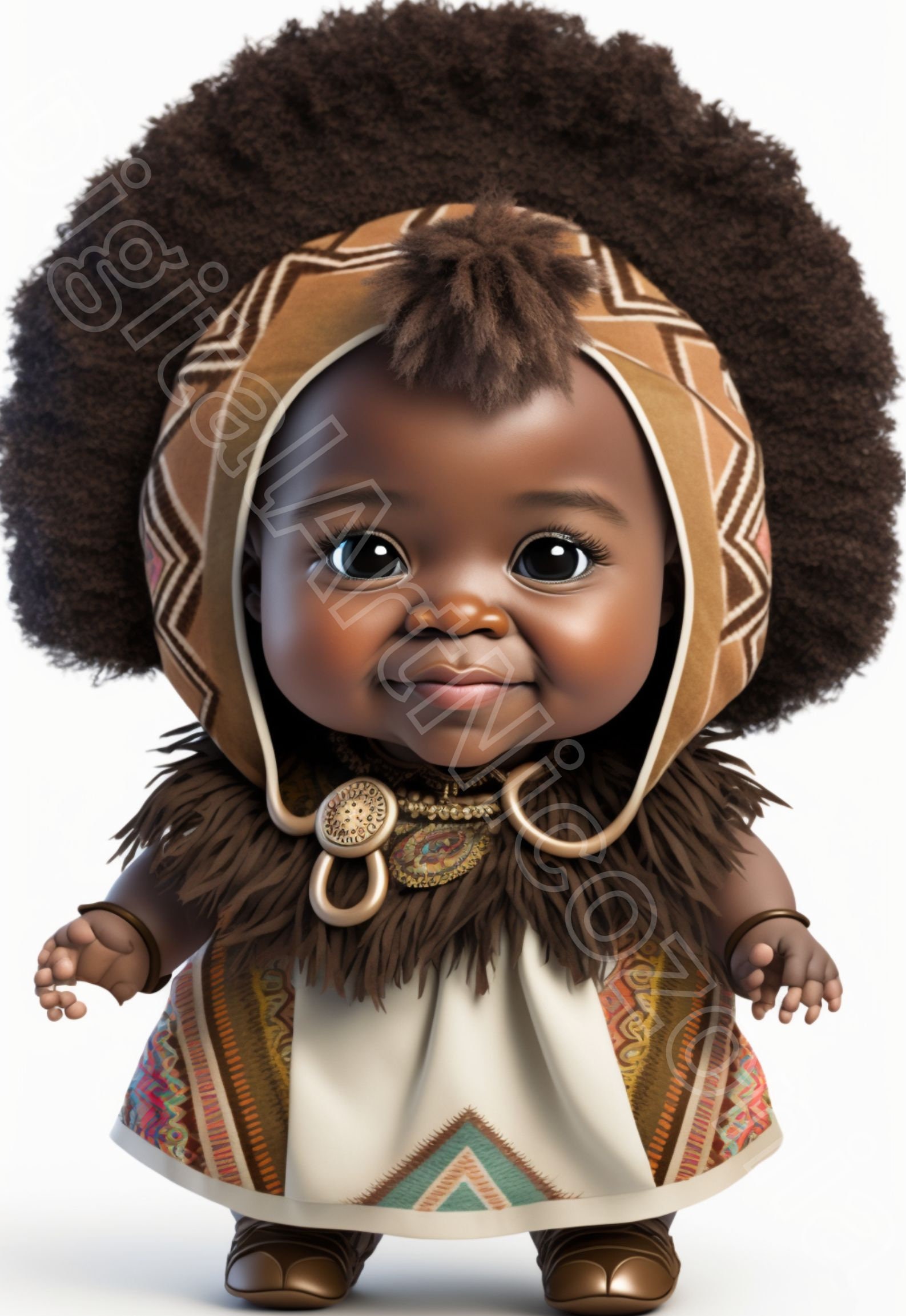 AI Art, Professional Midjourney Prompt for Cute Cartoon Ethnic Babys ...