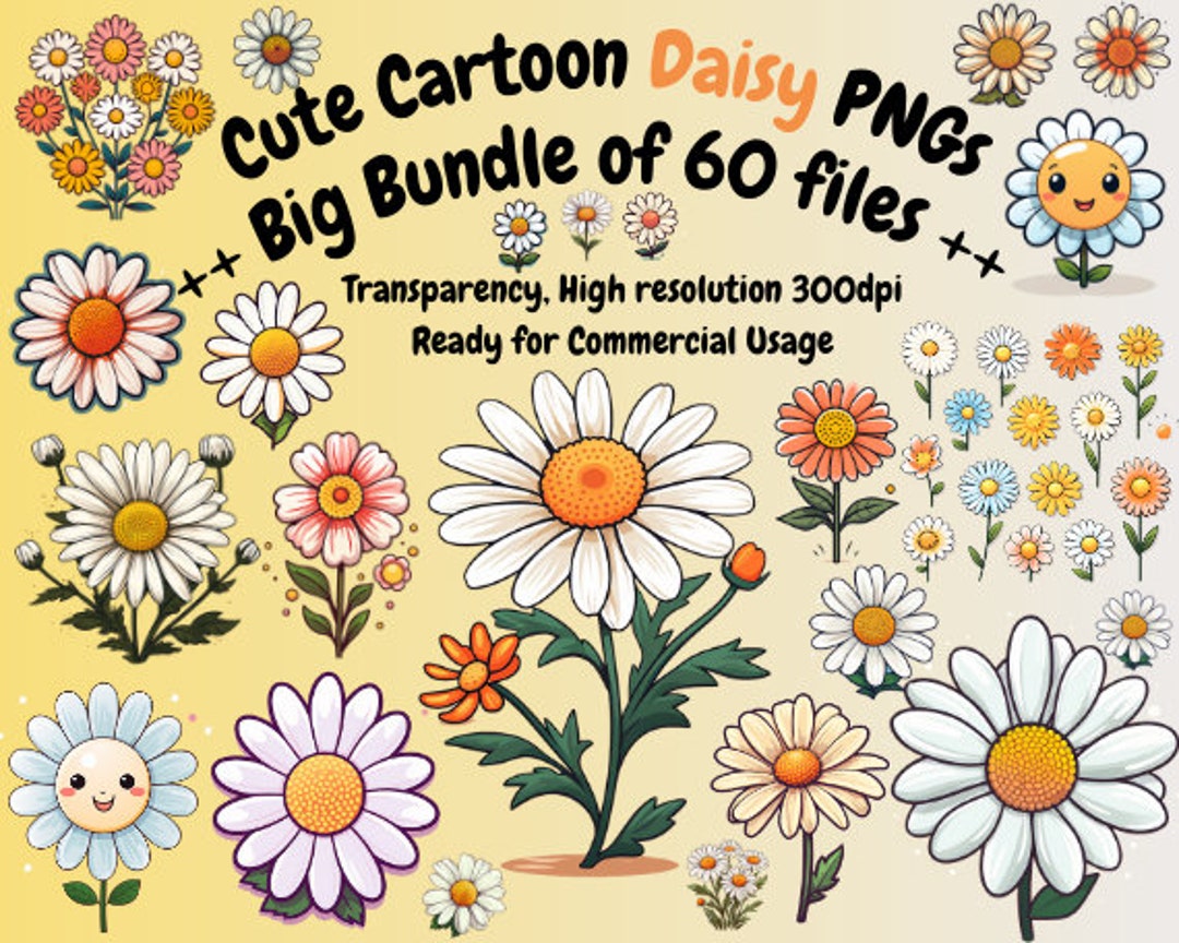 Spring Flower PNG Bundle, Daisy Cliparts, Enchanting Daisy Cliparts ...