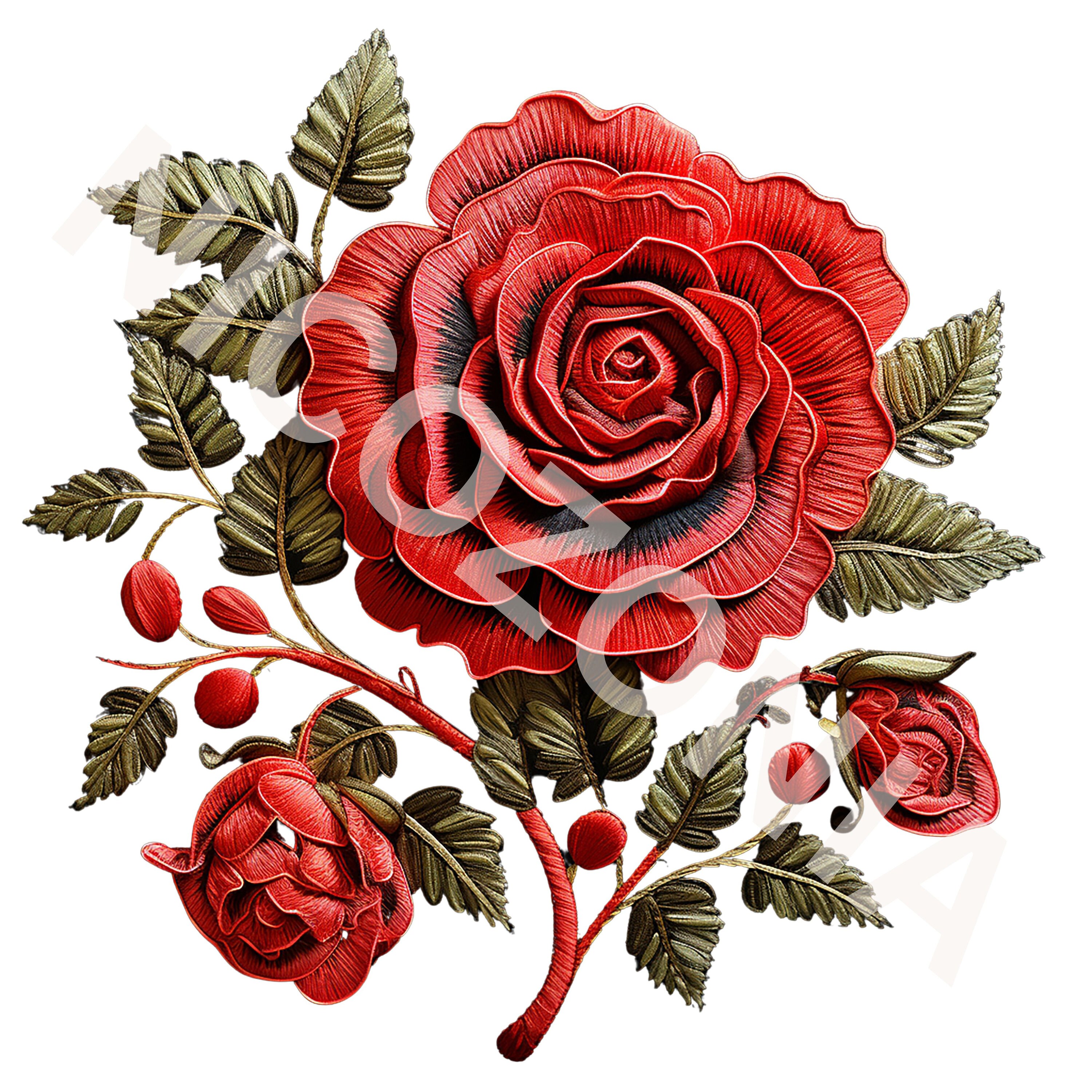 Adorable Embroidery Roses PNG Bundle Embroidery Roses Pngs Embroidery ...