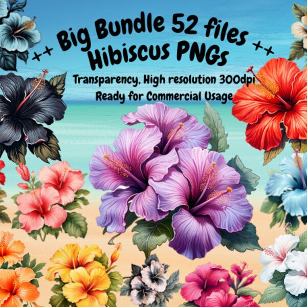 Hibiscus Clip Art - Etsy