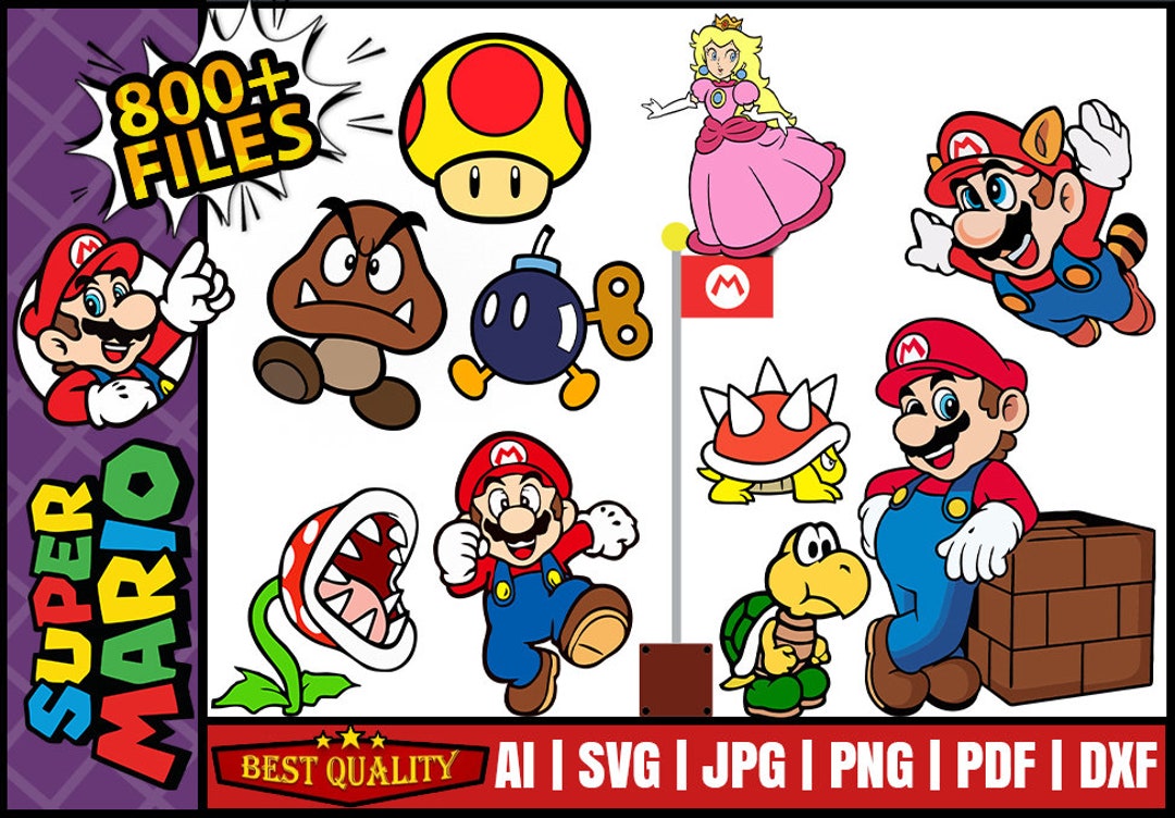 Mario Svg, Super Mario Svg Files for Cricut, Mario Bros Svg, Mario Kart ...