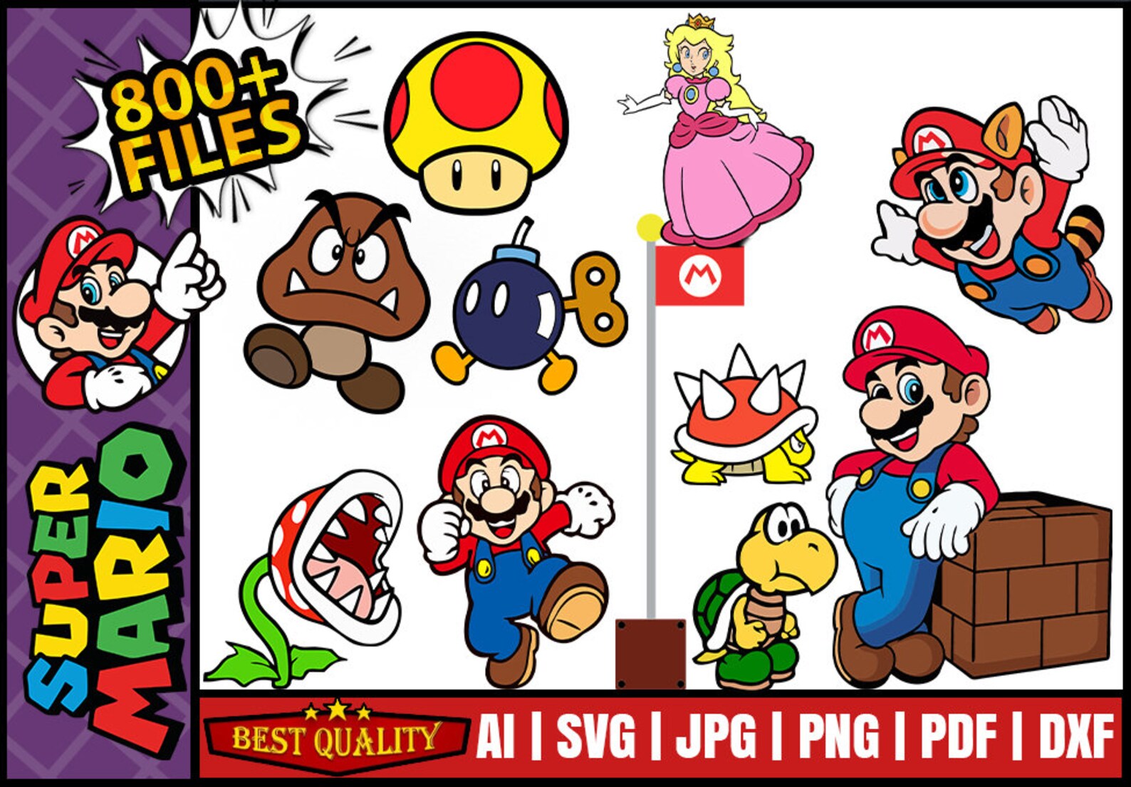 Mario Svg, Super Mario Svg Files for Cricut, Mario Bros Svg, Mario Kart ...