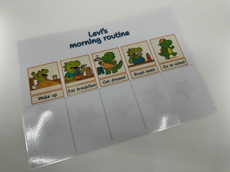 Editable Dinosaur Visual Routine Chart | ADHD, Autism (canva Template ...