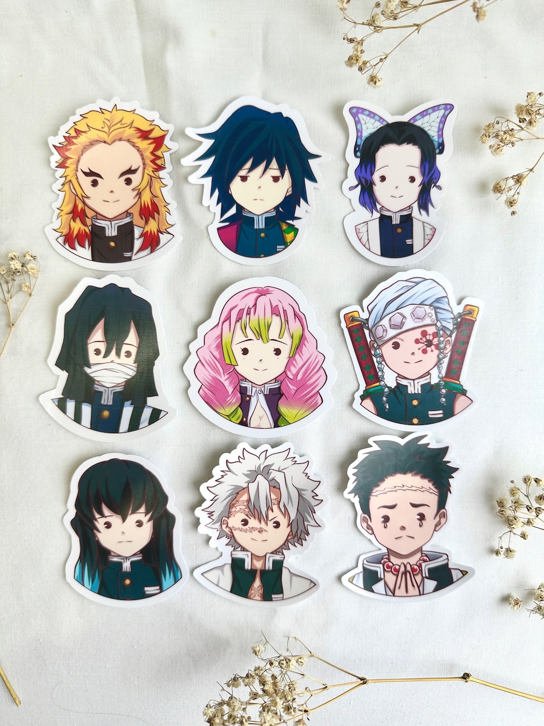 Demon Anime Pillars Hashira Cute Funny Stickers Waterproof, Vinyl Die ...