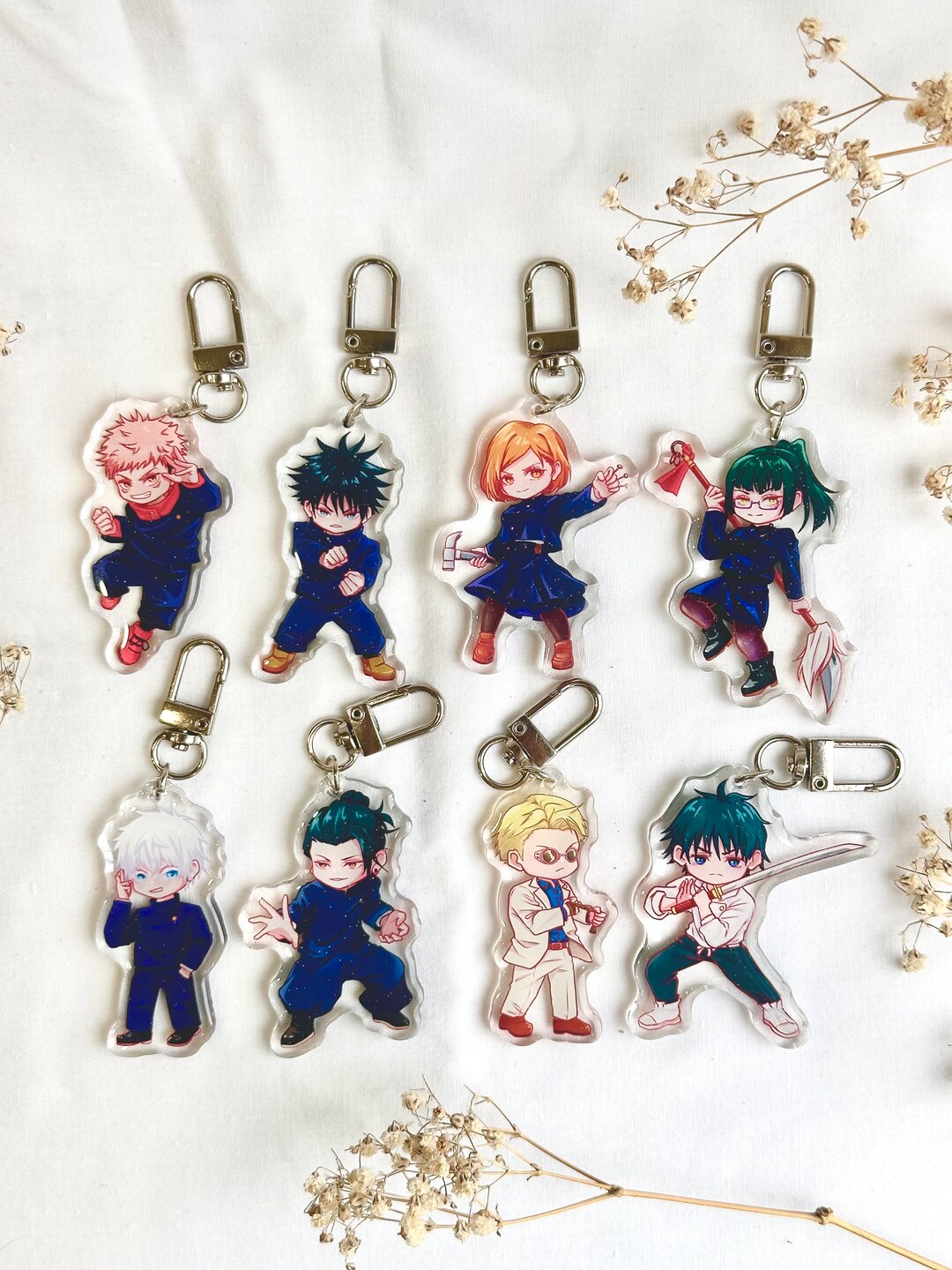 Curse Anime Kaisen Energy Anime Double-sided Epoxy Keychains - Etsy