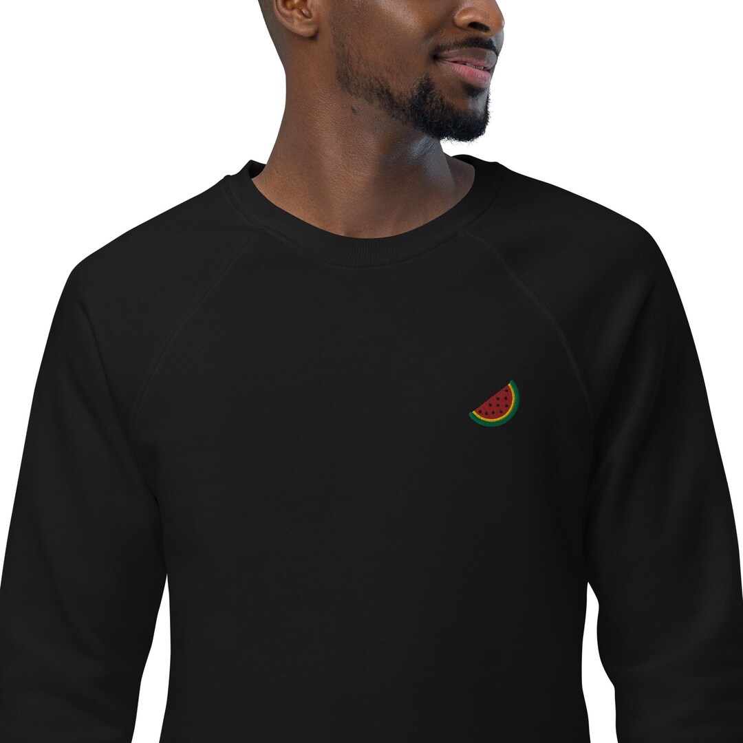 Embroidered Watermelon – Unisex Organic Raglan Sweatshirt - Etsy