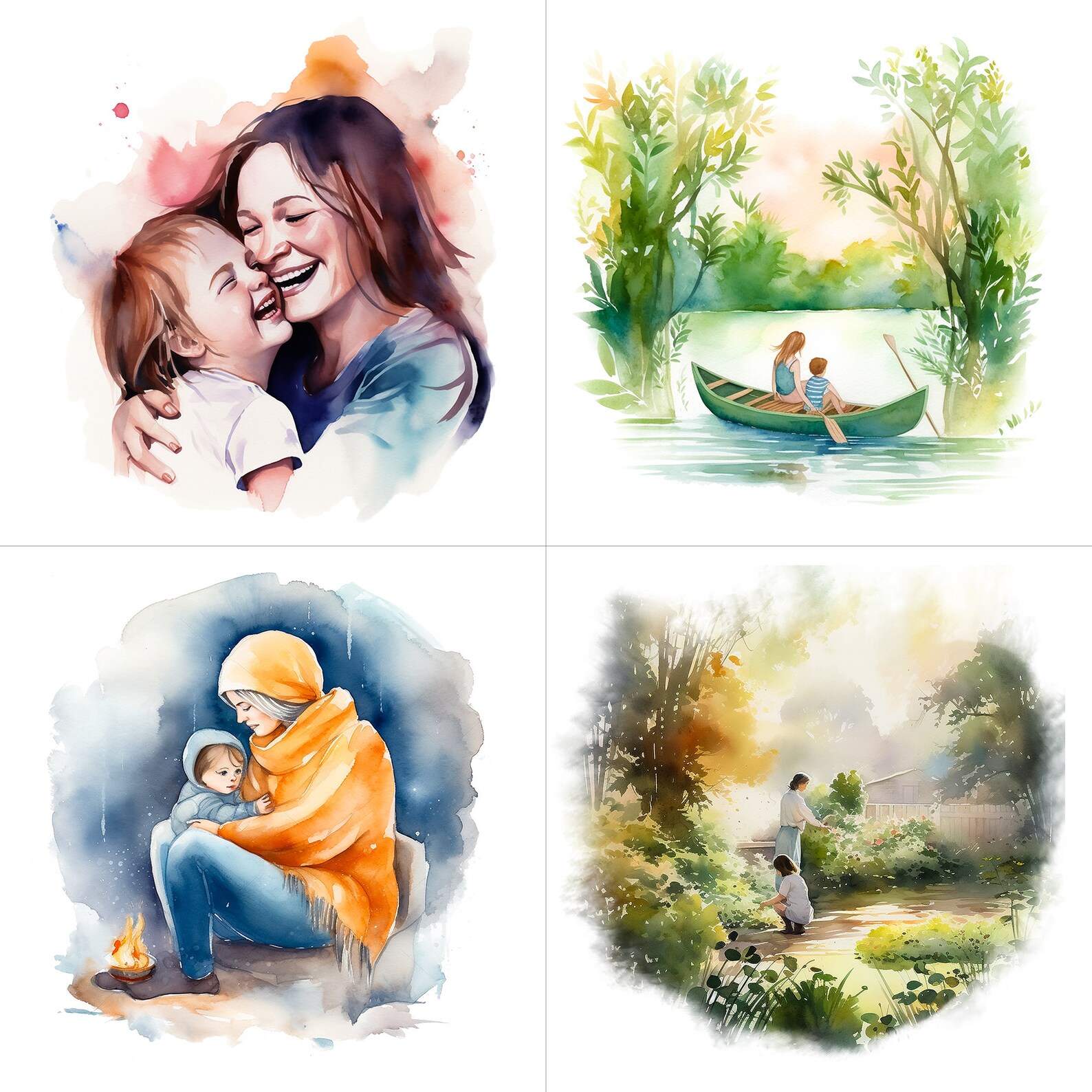 Mother's Day Clipart Watercolor Bundle for Mother's Day Watercolor ...