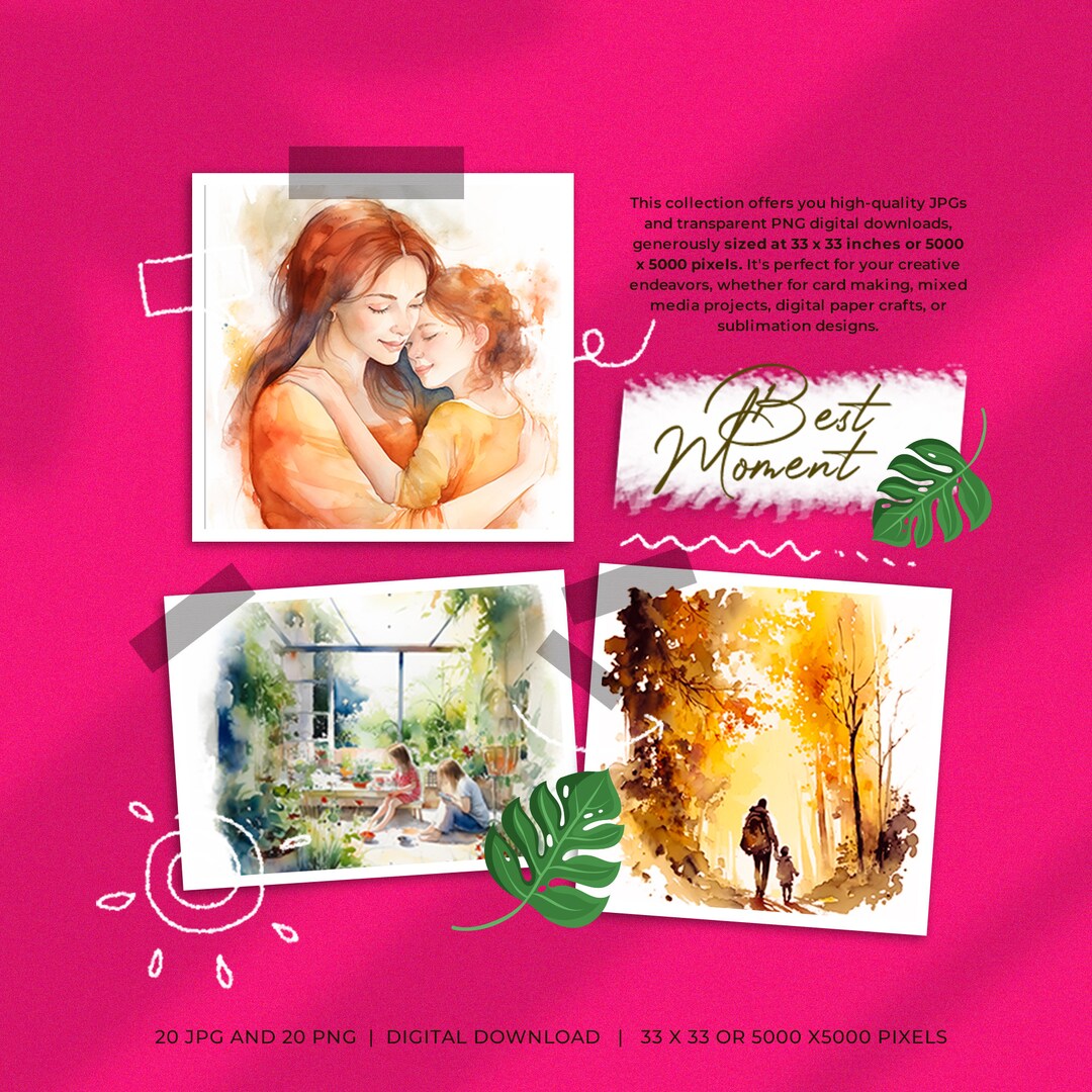 Mother's Day Clipart Watercolor Bundle for Mother's - Etsy