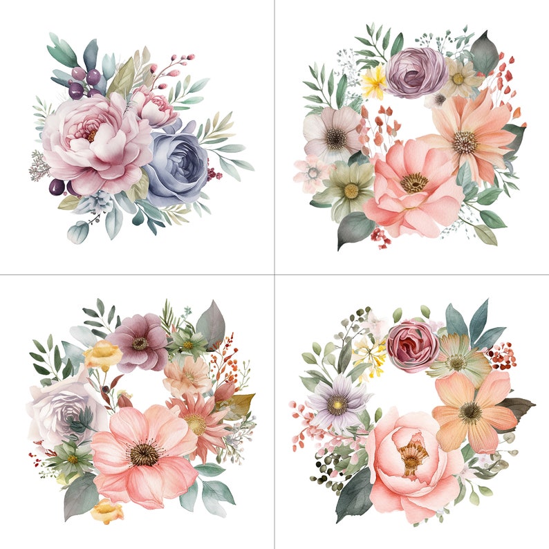 Mother's Day Clipart Hand Drawn Clip Art for Card Making - Etsy