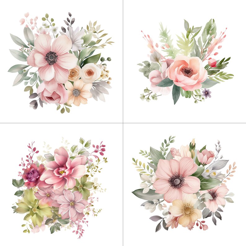 Mother's Day Clipart Hand Drawn Clip Art for Card Making - Etsy