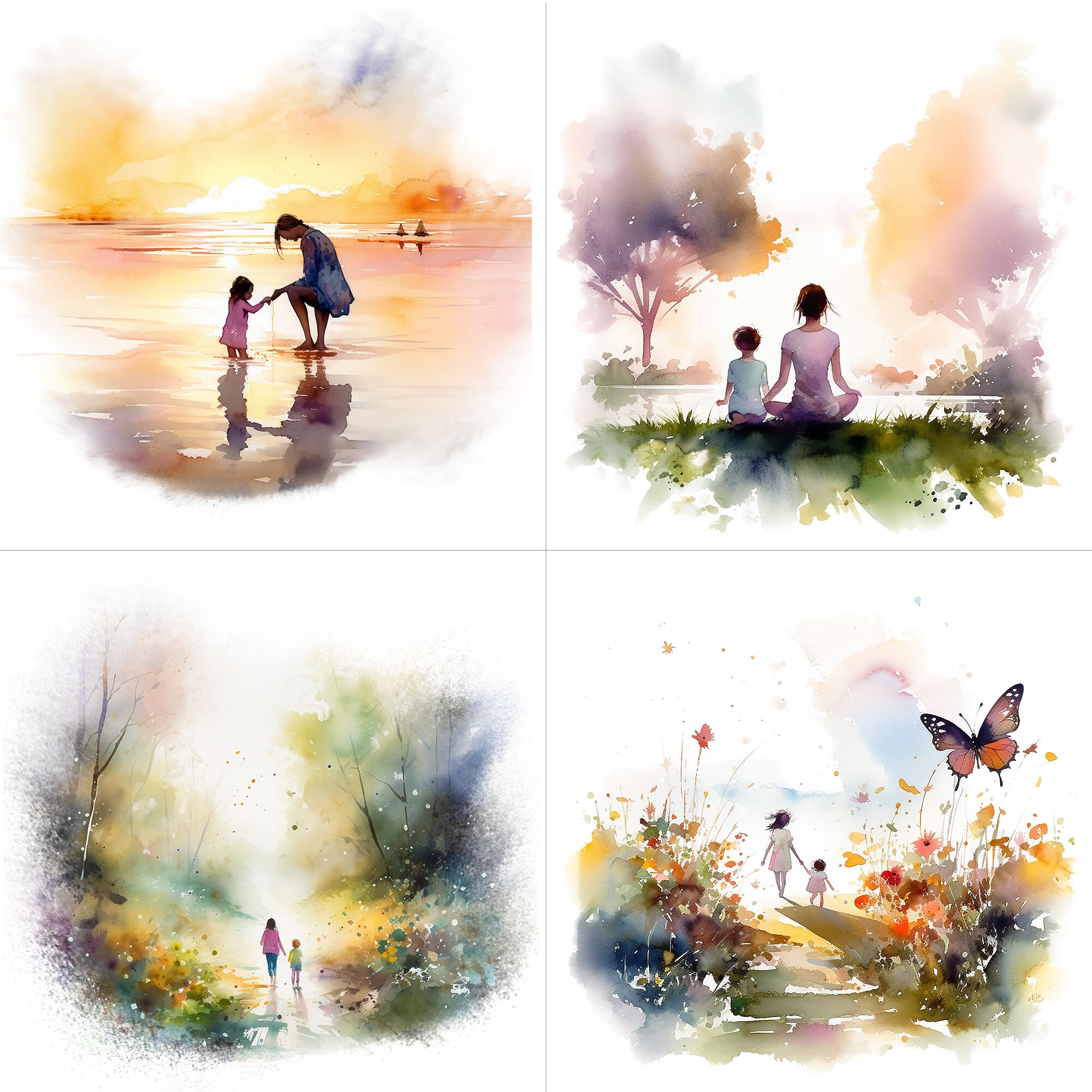 Mother's Day Clipart Watercolor Bundle for Mother's Day Watercolor ...