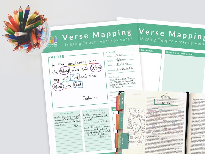 Verse Mapping Bible Study Template Bundle, James Method Printable ...