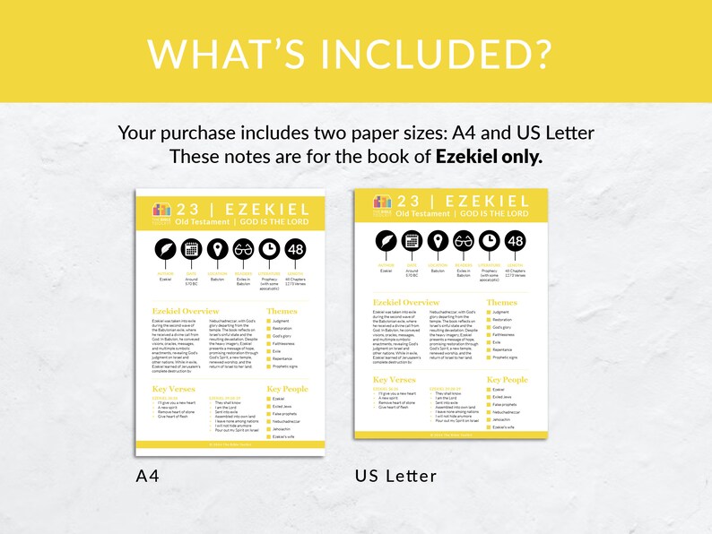 Ezekiel Bible Study Notes Printable Scripture Cheat Sheets Old ...